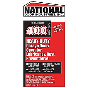 400-HD Orange National Heavy Duty Garage Door Operator Lubricant & Rust Preventative 15oz Aerosol Orange NO Silicones