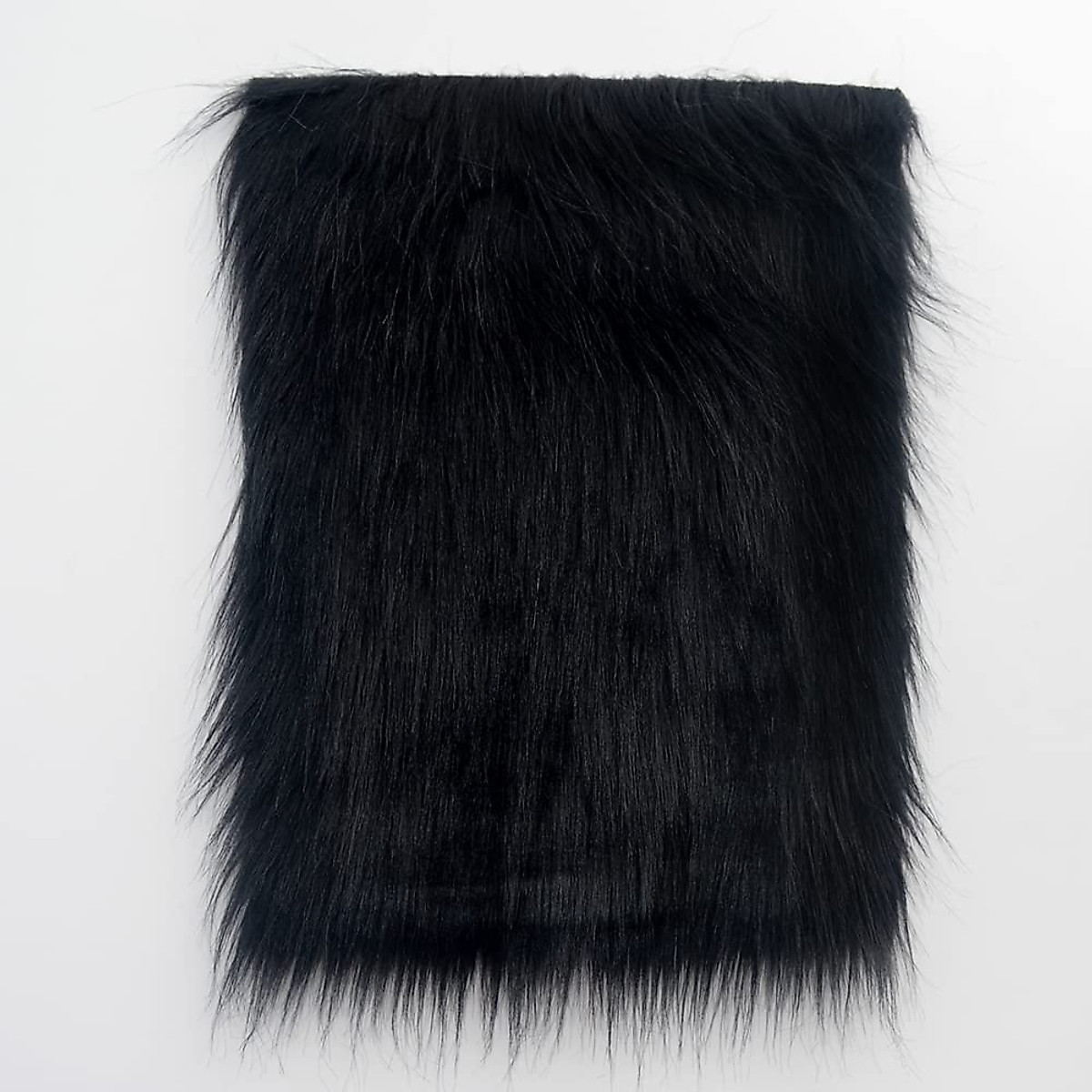 Highshion 3 Sheets Artificial Shaggy Faux Fur Fabric | 9" x 12" | Camera Floor Chair Cover Seat Cushion for Any DIY Craft | Rectangular Patch Costume | Plush Crafting Sewing (9" X 12", Black)