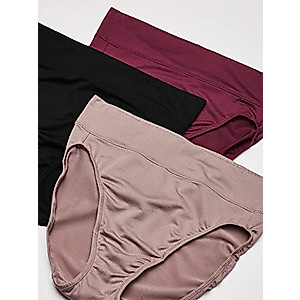 Warner's Women's Allover Breathable Hi-Cut Panty, Amaranth/Mink/Black, XX-Large