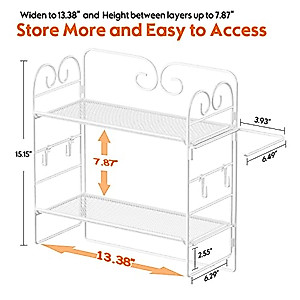 Ceayell Enlarge Over The Toilet Storage, 2-Tier Bathroom Storage Organizer Shelves Over Toilet, Bathroom Toilet Shelf Organizer, Folding Design, No Drilling Space Saver with Wall Mounting Design