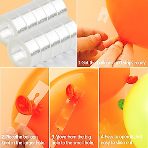 Balloon Arch Kit, 20 Rolls Balloon Arch Strip Kit for Garland, 164 Ft Balloon Tape Strip Double Hole, 1000 Dots Glue Point Tape for Birthday Valentines Wedding Graduations Party Decorations