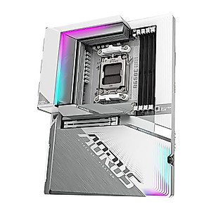 GIGABYTE B650E AORUS STEALTH ICE Motherboard - Supports AMD Ryzen 9000 CPUs- 12+2+2 phases VRM- up to 8000MHz DDR5 (OC)- 1xPCIe 5.0 M2 + 3xPCIe 4.0 M.2- Wi-Fi 7-2.5GbE LAN- USB 3.2 Gen 2x2