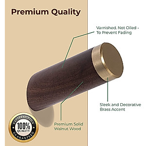 Wall Hooks For Hanging - Coat Hooks Wall Mounted - 4 Pack Towel Hook - Premium Wall Hangers - Wooden Hat Hooks - Modern Wall Coat Rack - Discreet Coat Hangers For Wall - Elegant Backpack Hooks