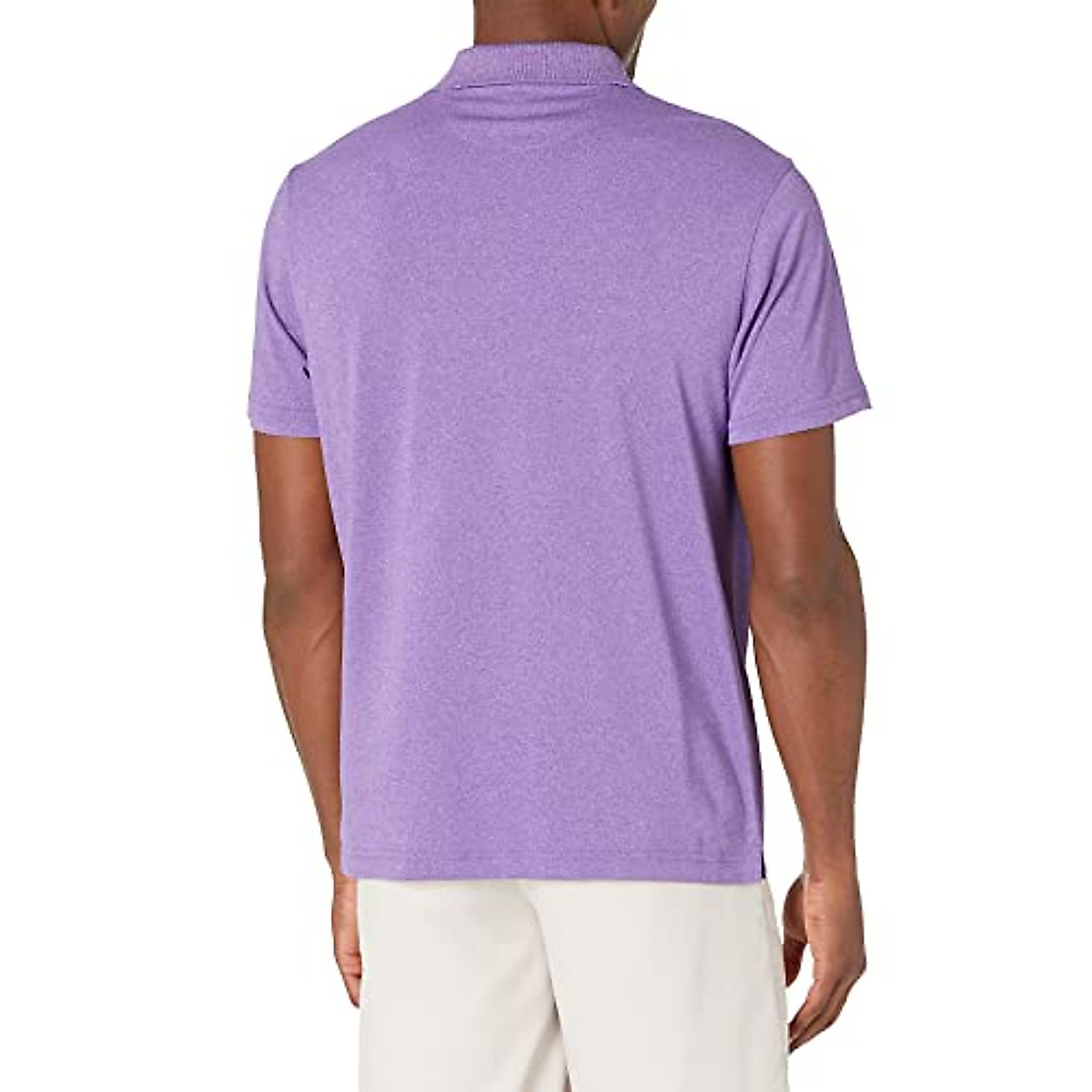 Amazon Essentials Men's Slim-Fit Quick-Dry Golf Polo Shirt, Purple Heather, Large