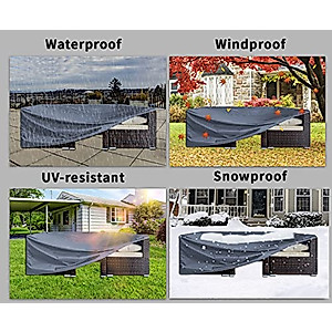 Garden Balsam Patio Furniture Set Cover, Outdoor Table and Chair Set Covers, Outdoor Sectional Sofa Set Covers, Waterproof Durable Square 126"L X 126"D X28H Grey