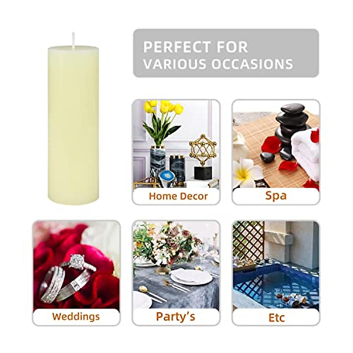 Zest Candle Pillar Candle, 2 by 6-Inch, Pale Ivory