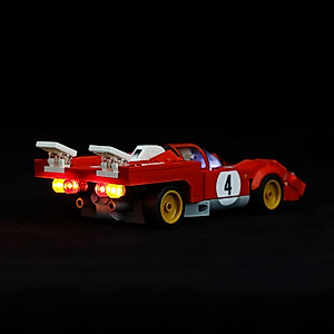 Kyglaring LED Lighting Kit Only Lights Set Designed for Lego 1970 Ferrari 512 M 76906 Model Building Kit - Without Lego Set (Classic Version)