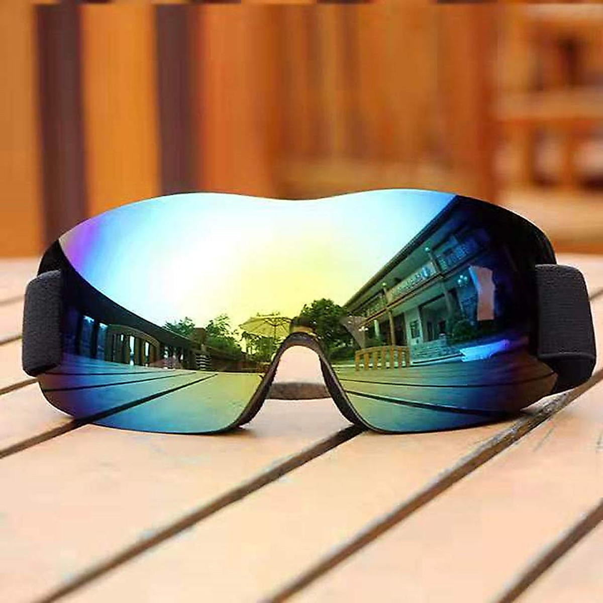 Dplus Motorcycle Goggles Dirt Bike ATV Motocross Anti-UV 400 Adjustable Riding Offroad Protective Combat Tactical Military Goggles for Men Women Kids Youth Adult (Yellow Colorful)