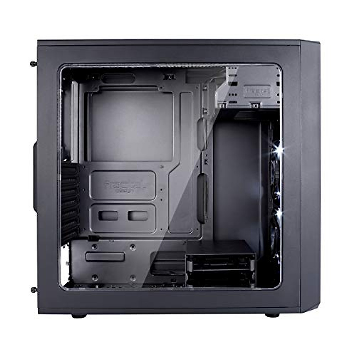 Fractal Design Focus G - Mid Tower Computer Case - ATX - High Airflow - 2X Fractal Design Silent LL Series 120mm White LED Fans Included - USB 3.0 - Window Side Panel - Black