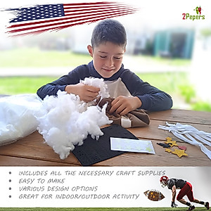 2Pepers Make Your Own American Football Pillow, Football Gifts for Boys and Girls Ages 3 4 5 6 7 8 9 10 Years and Up, DIY Arts and Crafts Kit for Kids, Sports Football Present, Boys Toys