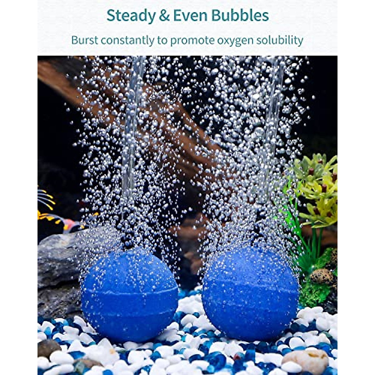 Pawfly Aquarium Air Stone Bubbler 2 Inch Ball-Shape Bubble Release Tool Oxygen Diffuser for Air Pumps Fish Tanks Buckets Ponds and DWC Reservoirs, 4 Pack