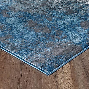 LUXE WEAVERS Modern Abstract Coastal Gray Blue 5x7 Area Rug, Stain Resistant Living Room Carpet