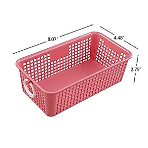 Anbers Desktop Storage Baskets, Colored Plastic Basket, 6 Packs