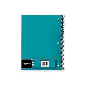 Amazon Basics College Ruled Wirebound Spiral Notebook, 70-Sheet - 5-Pack, Assorted Solid Colors
