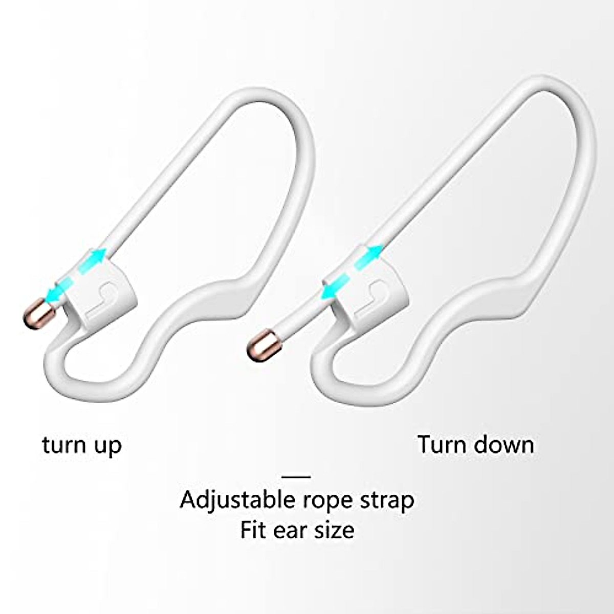Haireca Adjustable Ear Hooks Designed for Apple AirPods Pro/Pro 2,AirPods 1/2/3[Added Stylish Leather Storage Bag],Airpods Accessories for Running,Ergonomic Design,Washable and Dirt Resistant(White)