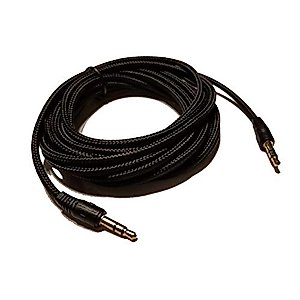 12FT Long Audio/Microphone Braided Cable Dual Male 3.5mm TRS/TRS Male-TRS Male Cable Cord Wire for Audio Mixers Microphones Cameras Recorders Car Speakers Headphone & More