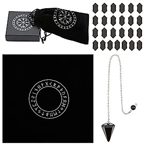 CRASPIRE Wood Rune Set Handmade Wooden Divination Tool with Altar Cloth Dedicated Storage Bag Rune Casting Witchcraft Supplies for Divination Entertainment