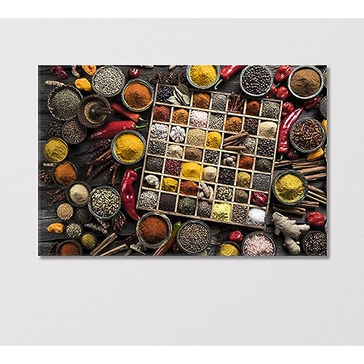 Variety of Spices and Herbs Canvas Print 5 Panels / 36x24 inches