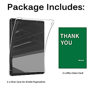 Miimall Compatible for Kindle Paperwhite 11th Case Soft TPU Ultra-Thin Lightweight Anti-Scratch Shock Absorption Full Protection Clear Cover Case for Kindle Paperwhite 11th Gen 2021 Release(Clear)