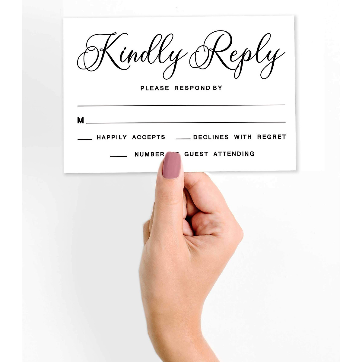 Inkdotpot 50 Blank RSVP Cards With White Envelopes-White Style Response Card-RSVP For Wedding-Rehearsal Dinner-Baby Shower-Bridal Shower-Engagement Party Invitations
