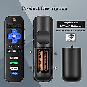 (2 Pack) Universal Roku Remote Replacement ONLY for Roku Series Smart TVs, Compatible for TCL Roku/Hisense Roku/Onn Roku/Sharp Roku/Insignia Roku Series TVs, (Not for Roku Stick and Box)