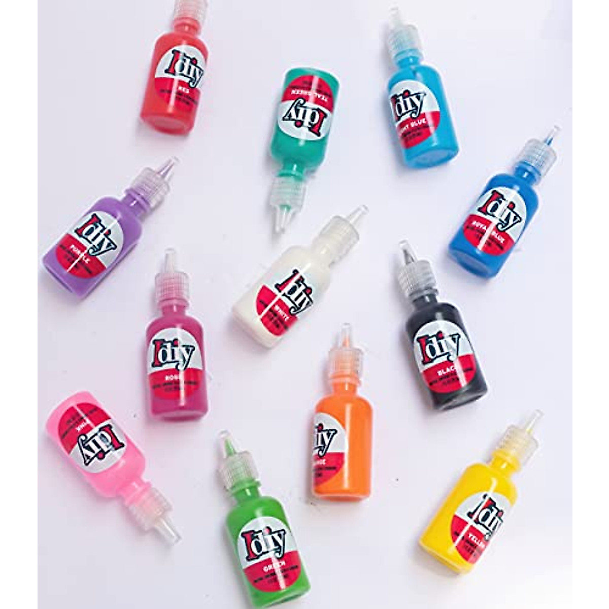 DIY Fabric Paints, Set of 12 Colors, (1oz bottles) Ultra Bright 3D Fabric Paint, Non-Toxic Water-Based and Permanent - Great Craft, Gift, Project - Decorate on Any Surface!