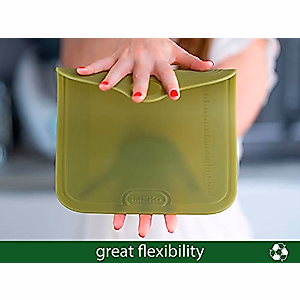 IMEKO TPU Cutting Board, BPA Free, Knife Friendly, Flexible, Dishwasher Friendly, Space Saving, Ergonomic Design, Chopping Mat - Olive Green - Size: Medium 13.7" x 9.4"- W: 10 oz.