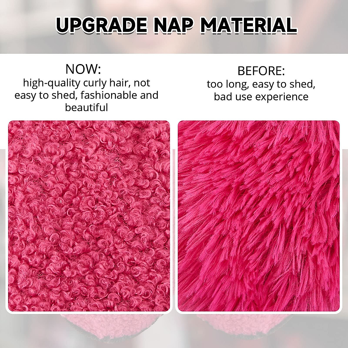 Zhanmai Pink Fuzzy Bowling Shoes Covers Women's Reusable Non Slip Bowling Shoes Protector Washable Boot Cover Soft Foot Covers for Bowling, Household, Office, Laboratory, Size 7-8.5