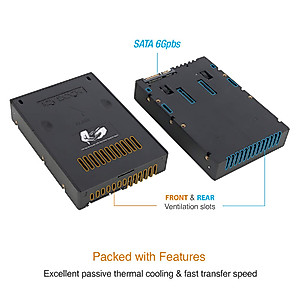 ICY DOCK 2.5 inch to 3.5 inch SATA HDD & SSD Mounting Kit for Internal 3.5" Drive Bay with Removable Cover | EZConvert Lite MB882SP-1S-2B