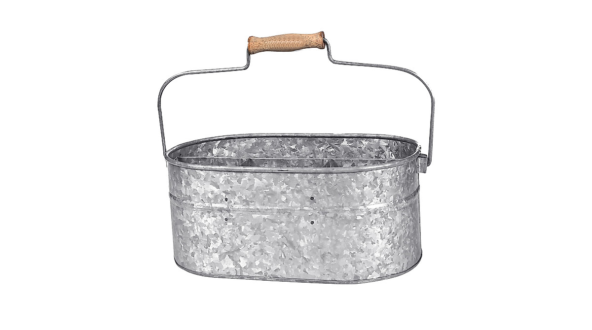 Goroly Home Galvanized Caddy - Rustic Kitchen Organizer