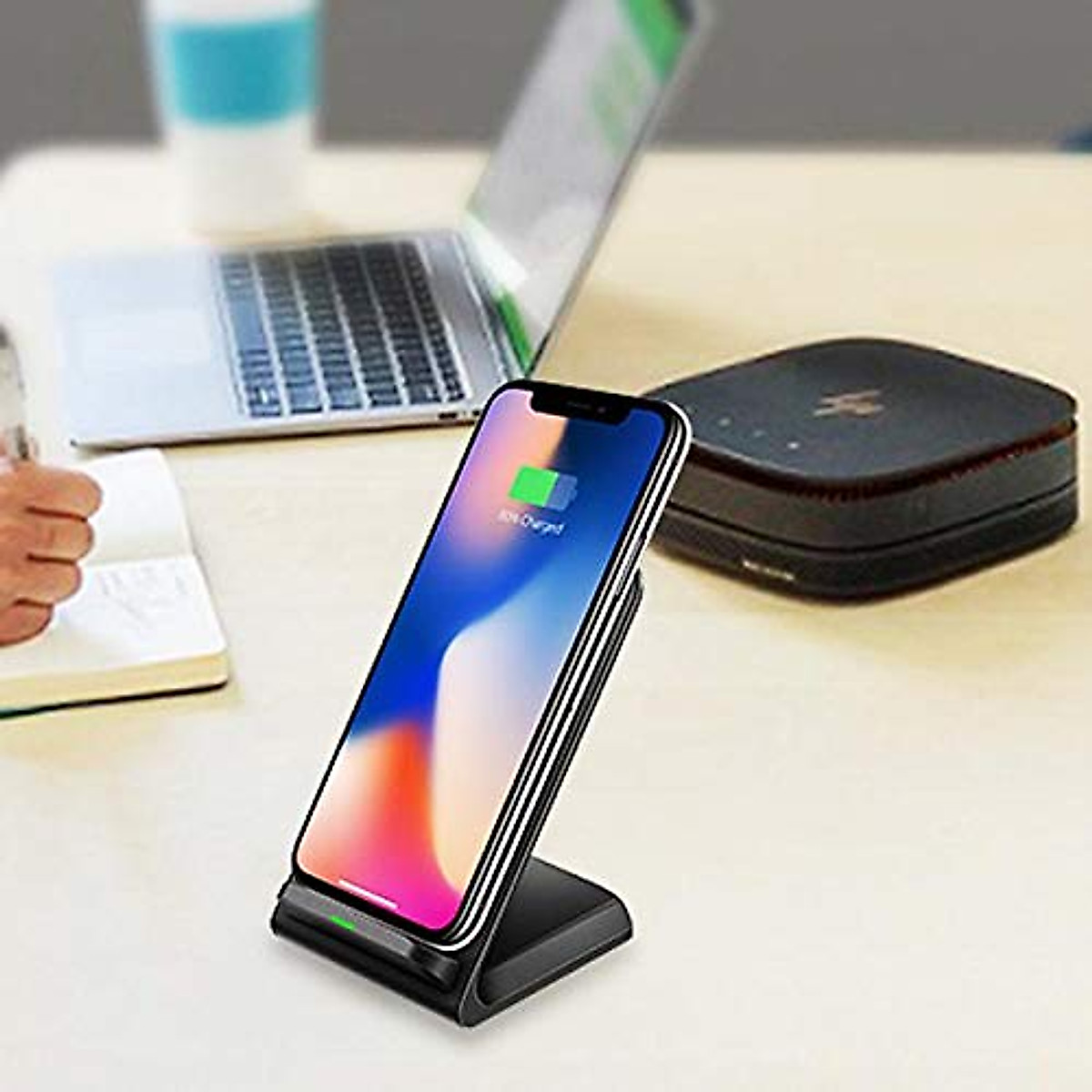 BoxWave Charger Compatible with Xiaomi Mi 10 Ultra - Wireless QuickCharge Stand (10W), No Cord; no Problem! Charge Your Phone with Ease! - Jet Black