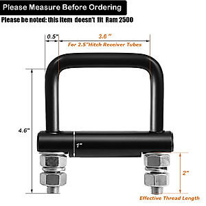 CZC AUTO Hitch Clamp Anti-Rattle Stabilizer Heavy Duty Cross Clamp 2 1/2 Inch for Hitches On Trailers of Trucks SUV Vans RV, Hitch Tightener Clamp for Hitch Tray Cargo Carrier Bike Rack Ball Mount