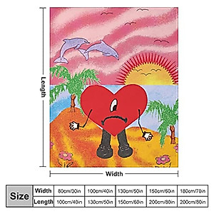 Bad Cute Bunny Cartoon Music Blanket,Flannel Throw Blankets,Ultra-Soft Cool Luxury Blanket Suitable for Couch Sofa Bed Home,Gifts for Women and Men Fans 50X40 inch(Bad 1, 50"X40")