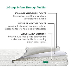 Newton Baby Crib Mattress and Mattress Pad Bundle - 100% Breathable Proven to Reduce Suffocation Risk, 100% Washable, 2-Stage, Non-Toxic Better Than Organic
