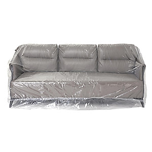 HERSENT 96 x 42 x 62 Inch Plastic Furniture Covers for Moving, Couch Cover for Sofa, Thick Clear Sofa Moving Cover, Waterproof Moving and Storage Bag