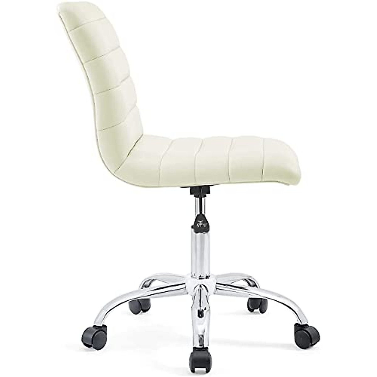 Modway Ripple Ribbed Armless Mid Back Swivel Conference Office Chair In White