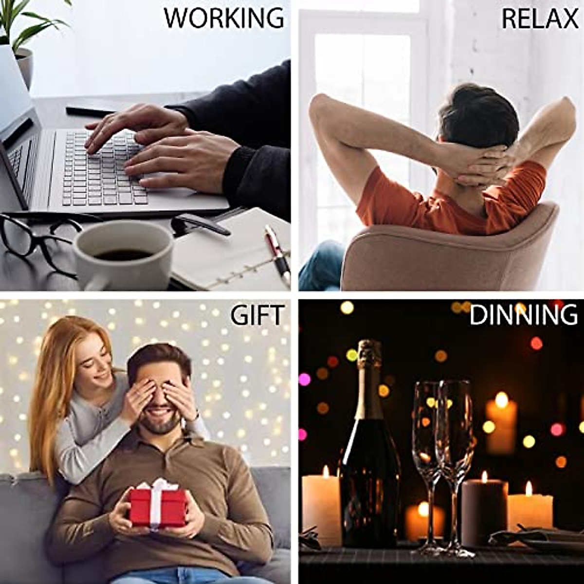 Birthday Gifts for Women，Rose and Sandalwood Scented Candles, Aromatherapy Candles for Home Scented, Jar Candles for Home Decor, Soy Bougies in Black Matte Jar, Scented Candle with Kraft