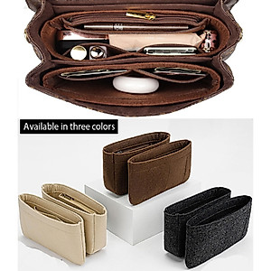 Lckaey Purse Organizer for mini pochette voyager insert kirigami pochette insert with chain 2084khaki