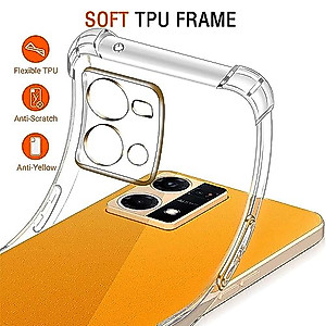 USTIYA Case for Reno 7 (No for 5G) / Oppo F21 Pro Clear TPU Four Corners Protective Cover Transparent Soft funda