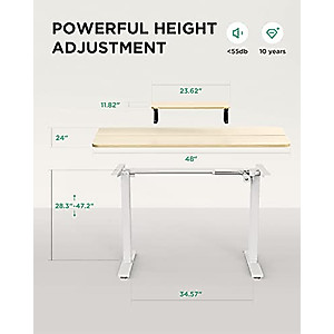 Totnz Electric Standing Desk Height Adjustable Table, Ergonomic Home Office Furniture