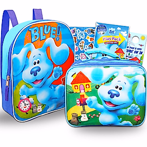 Fast Forward Blues Clues Mini Backpack and Lunch Box Set - Bundle with Blue’s Clues Backpack, Blues Clues Lunch Box, Mini Coloring Book, Stickers, More | Blues Clues Backpack for Toddlers