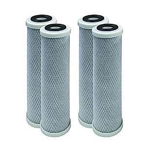 CFS – 4 Pack Carbon Block Water Filter Cartridges Compatible with CBC-10, GE FXWTC, WFPFC8002 & WFPFC9001,D-10A & D-10, WHCF-WHWC Models – Whole House Replacement Water Filter Cartridge,10", White