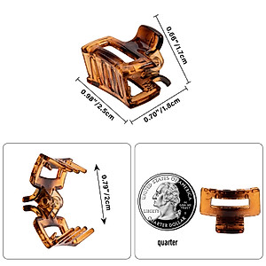 YOHAMA 21 pcs Small Hair Clips Retangle 1 in Tiny Claw Clips Mini Jaw Clips Strong Grip for Women and Girls Fixed Bangs Make Up, Children Hair Accessories Design Hairstyles.