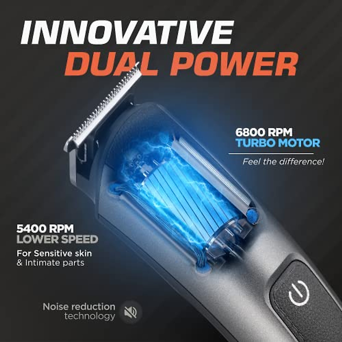 Fagaci Gentle with Skin 5 in 1 Hair Trimmer, Waterproof Ball Trimmer for Men with Turbo Speed, Quick Charge Body Hair Trimmer for Facial, Pubic, Groin, Electric Hair Beard Trimmer for Men Professional