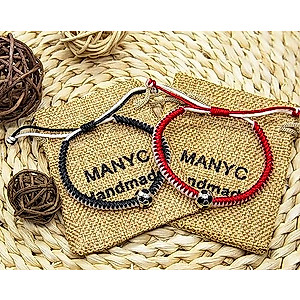 MANYC Soccer Bracelets for Men Women and Kids - Stylish Accessories for Soccer Fans Team Spirit Gifts For boys Girls 8-12 and Game Decor… (Black and red 2PCS)