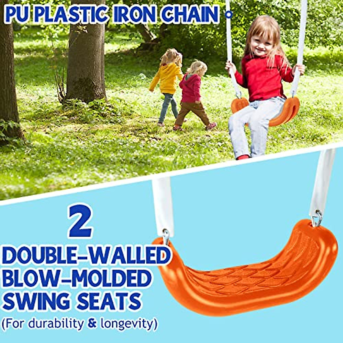 SMkidsport Swing Set 5 in 1 Playground Set for Kids Outdoor Backyard
