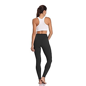 Colorfulkoala Women's Buttery Soft High Waisted Yoga Pants Full-Length Leggings (M, Black)