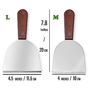 Stainless Steel Slant Grill Griddle Spatula Scraper Diner Flat Straight Blade (L)