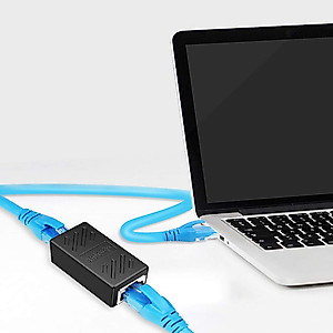 RJ45 Coupler 5 Pack Shielded Inline Gigabit Ethernet LAN Internet Network Patch Couplers Connectors for Cat7/Cat6a/Cat5e Ethernet Cable Extender Adapter Female to Female – Black