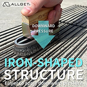 ALLGET Iron-Shaped Steel Wire Brush, high-Hardness Steel Wire Suitable for Heavy-Duty Cleaning, Rust Removal, Scraping, and polishing on Hard Surfaces.